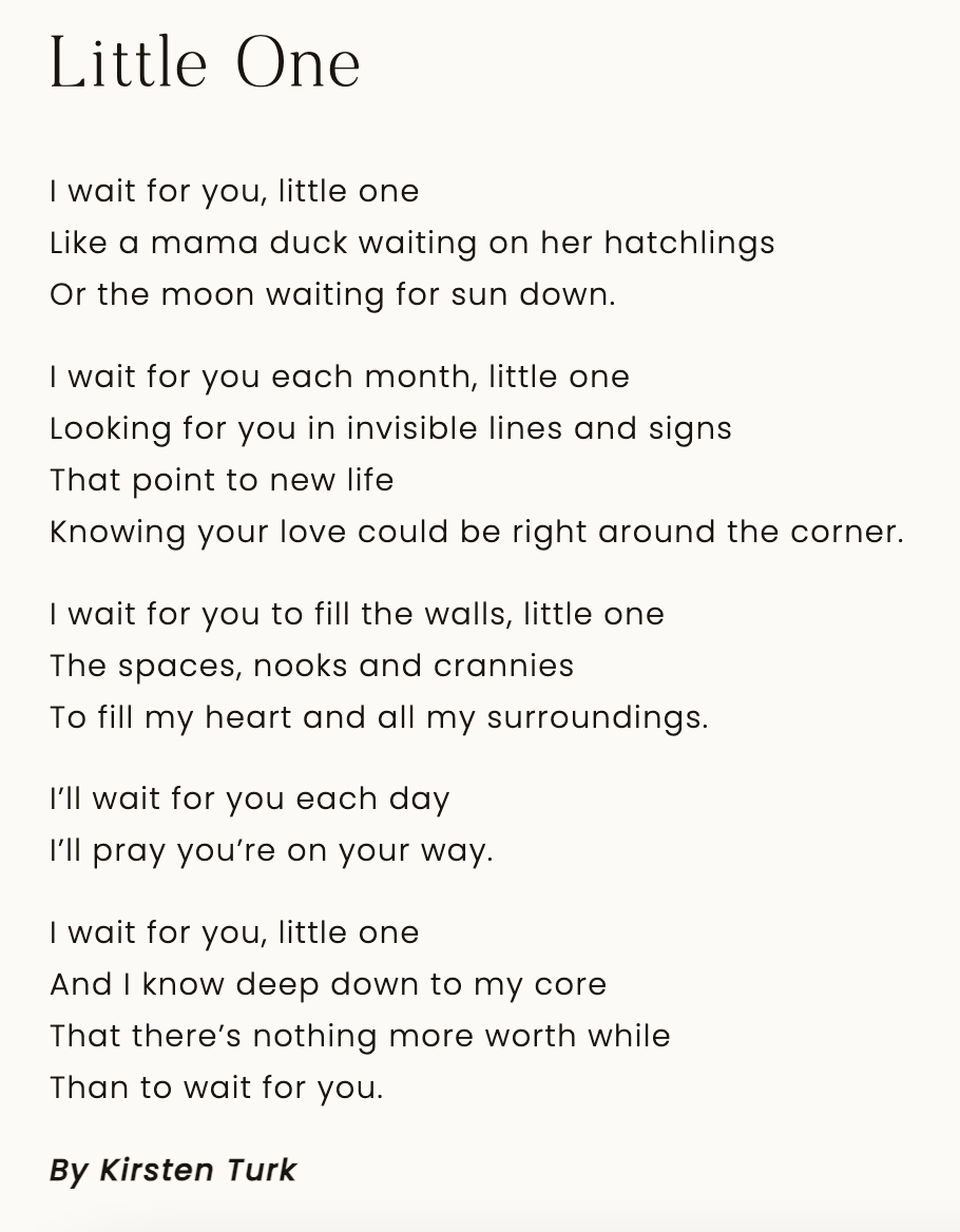 Little One (a short poem) - Kirsten Turk | good food, better drinks and ...
