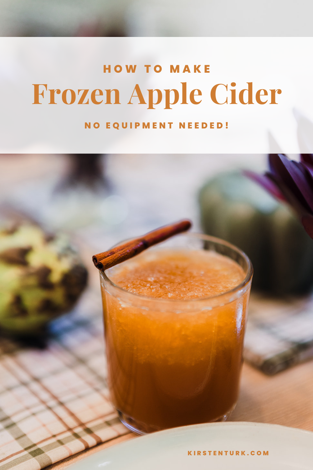 How to Make Frozen Apple Cider (no equipment needed!)